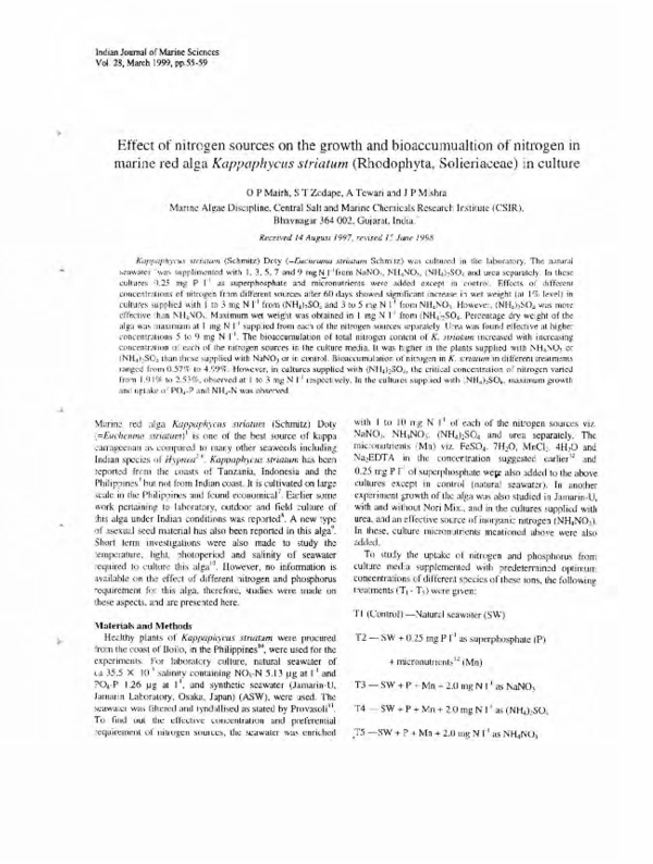 (PDF) Effect of nitrogen sources on the growth and bioaccumualtion of ...