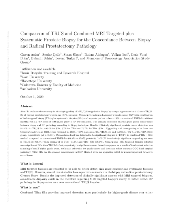 (PDF) Comparison of TRUS and combined MRI‐targeted plus systematic ...