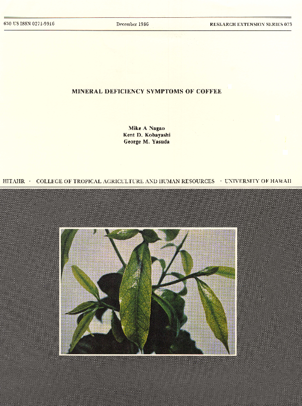 (PDF) Mineral Deficiency Symptoms of Coffee
