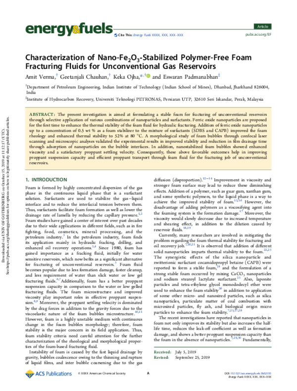 (PDF) Characterization of Nano-Fe2O3-Stabilized Polymer-Free Foam ...