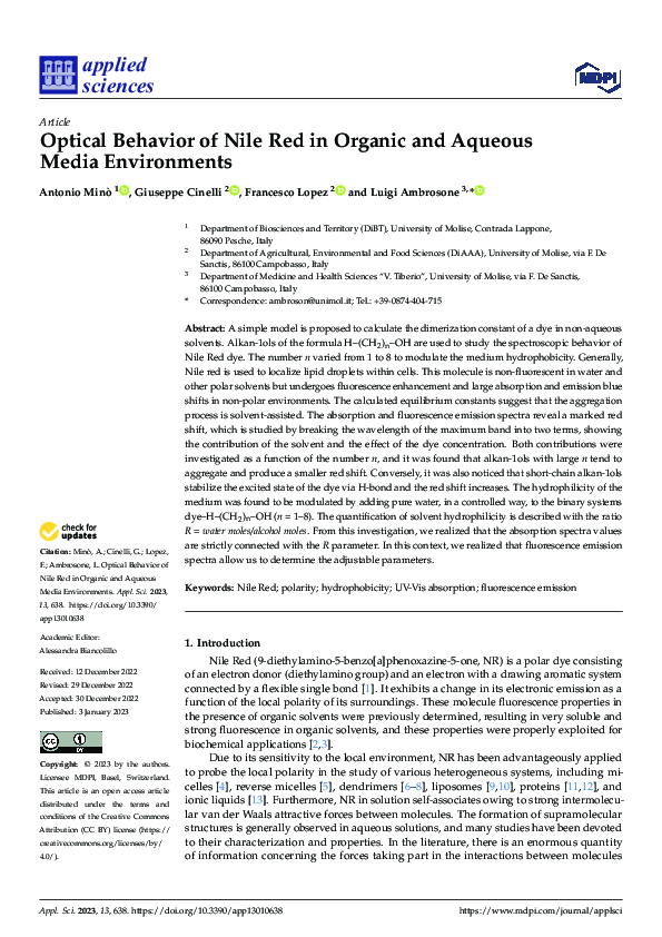 (PDF) Optical Behavior of Nile Red in Organic and Aqueous Media ...