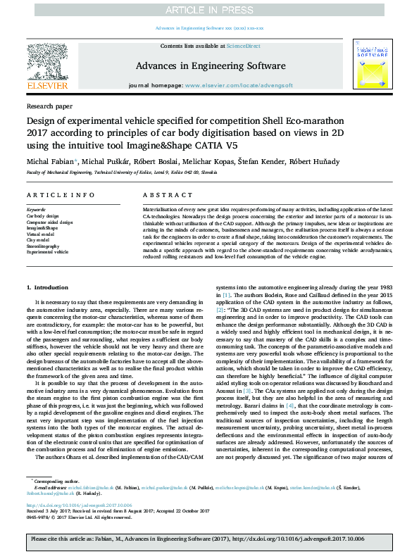 (PDF) Design of experimental vehicle specified for competition Shell ...