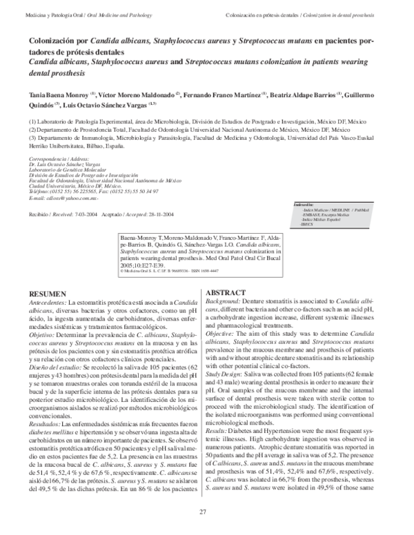 (PDF) Candida albicans, Staphylococcus aureus and Streptococcus mutans ...