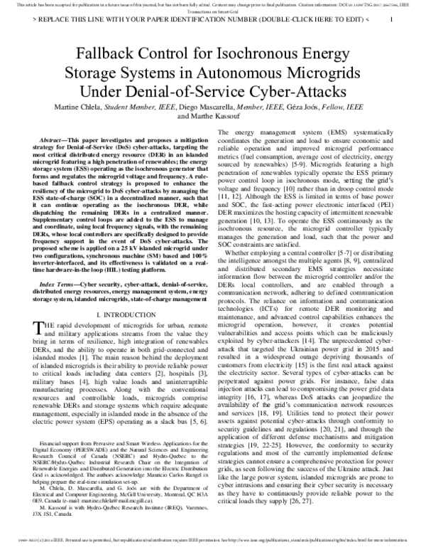 (PDF) Fallback Control for Isochronous Energy Storage Systems in ...