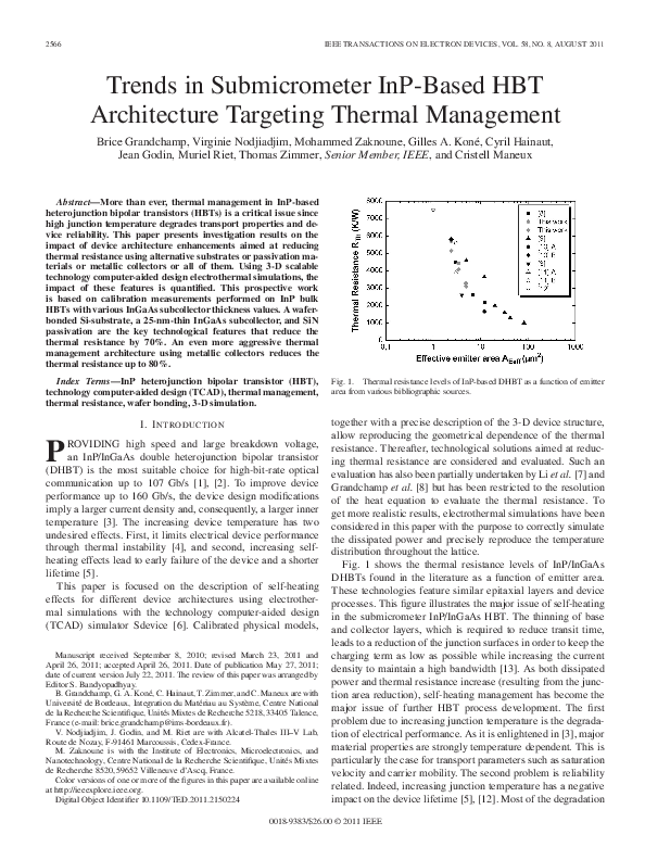 (PDF) Trends in Submicrometer InP-Based HBT Architecture Targeting ...