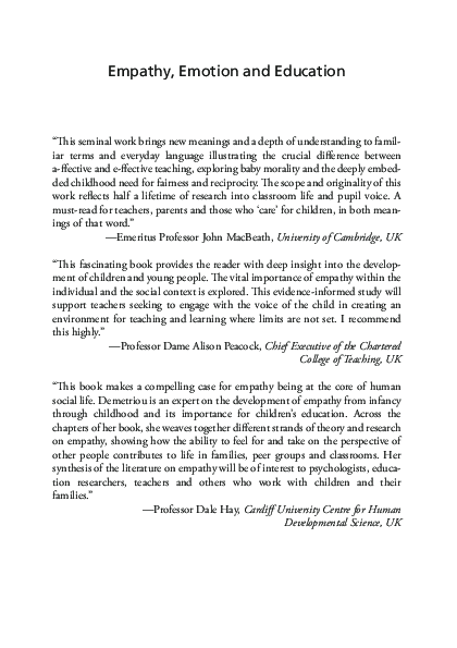 (PDF) Empathy, Emotion and Education
