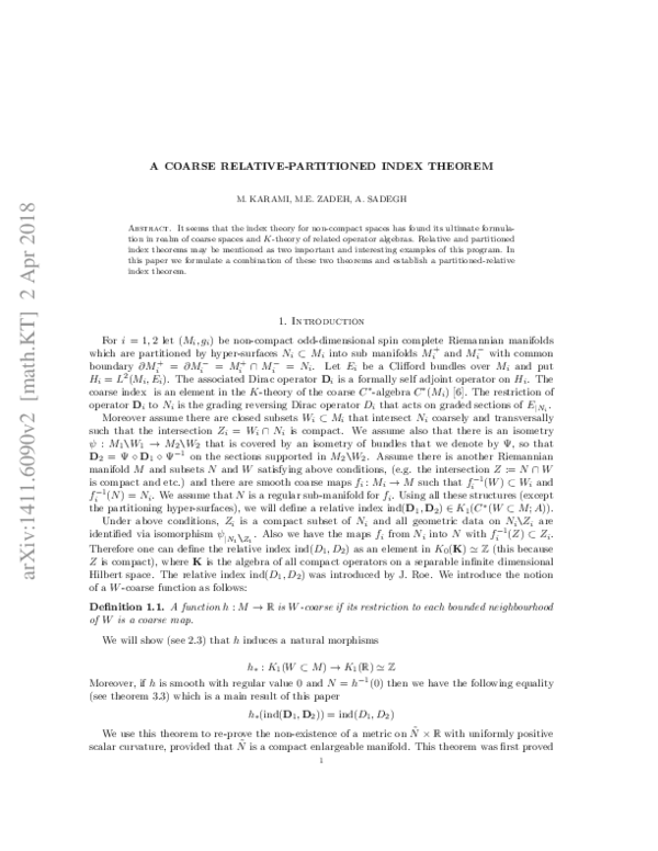 (PDF) Relative-partitioned index theorem