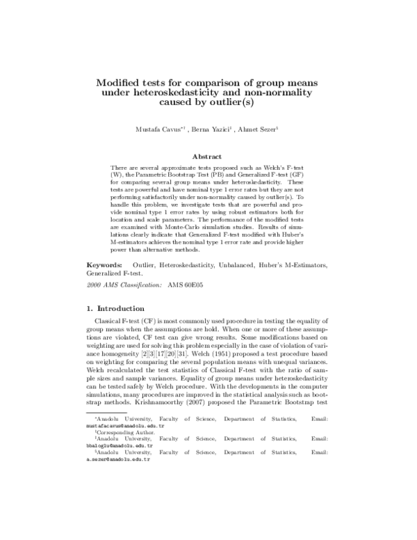 (PDF) Modified tests for comparison of group means under ...