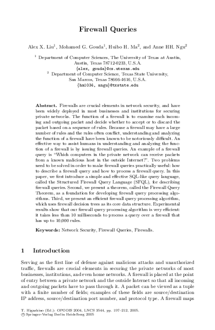 (PDF) Firewall Queries
