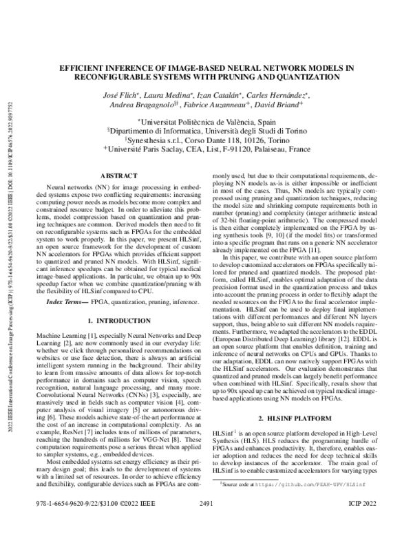 (PDF) Efficient Inference Of Image-Based Neural Network Models In ...