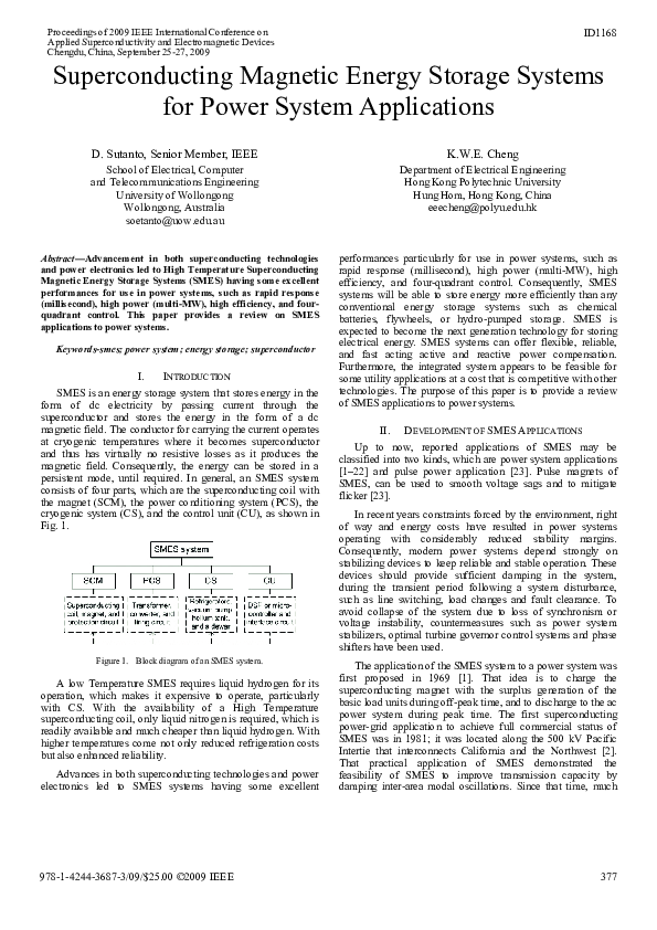 (PDF) Superconducting magnetic energy storage systems for power system ...