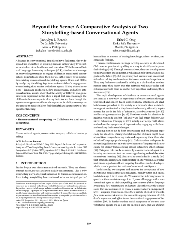 (PDF) Beyond the Scene: A Comparative Analysis of Two Storytelling ...