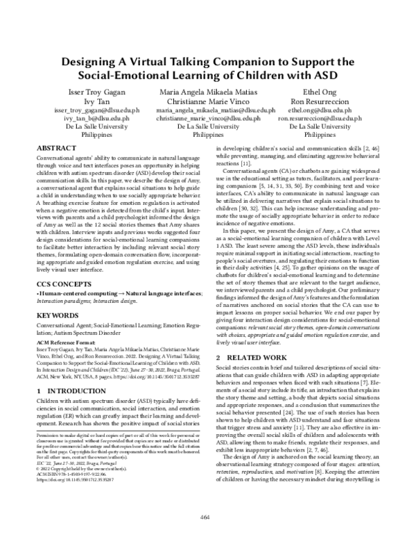 (PDF) Designing A Virtual Talking Companion to Support the Social ...