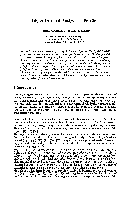 Pdf Object Oriented Analysis In Practice