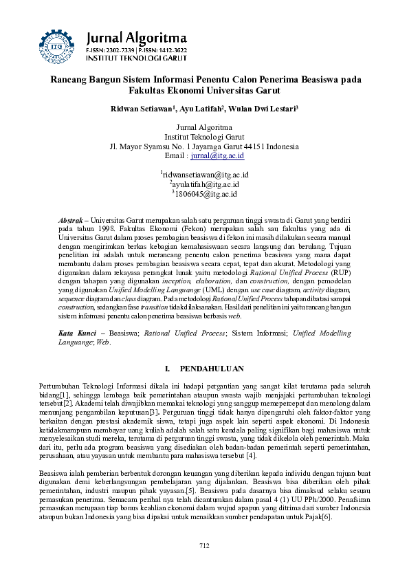 (PDF) Rancang Bangun Sistem Informasi Penentu Calon Penerima Beasiswa pada Fakultas Ekonomi ...