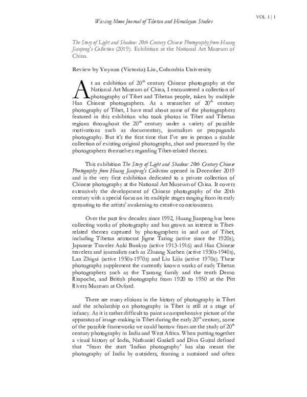 (PDF) Exhibition Review of The Story of Light and Shadow: 20th Century ...