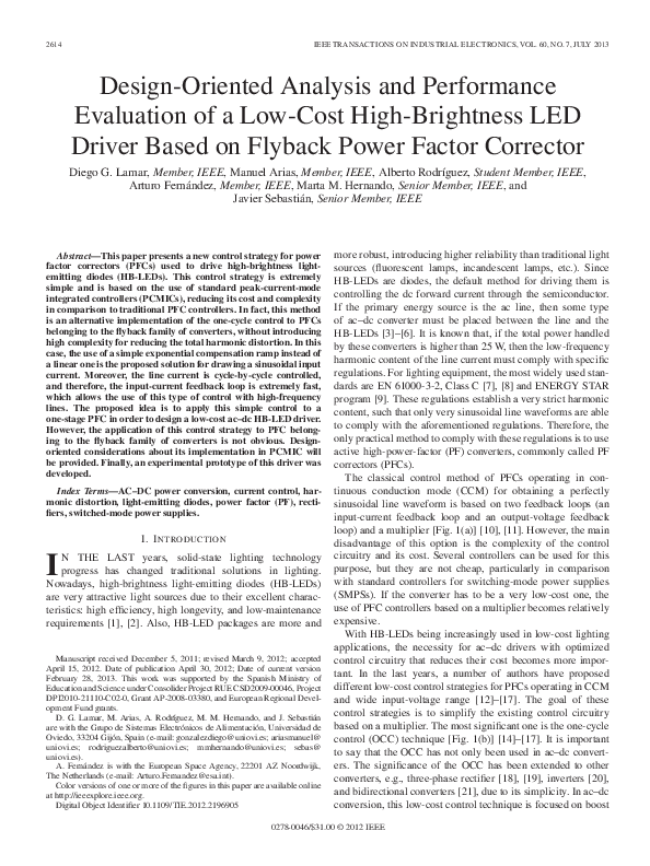 (PDF) Design-Oriented Analysis and Performance Evaluation of a Low-Cost High-Brightness LED ...