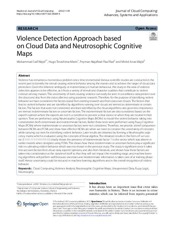 (PDF) Violence Detection Approach based on Cloud Data and Neutrosophic ...