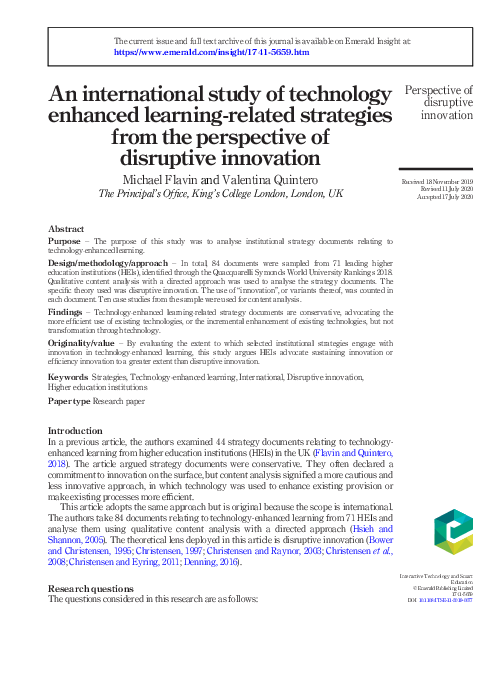 (PDF) An international study of technology enhanced learning-related ...