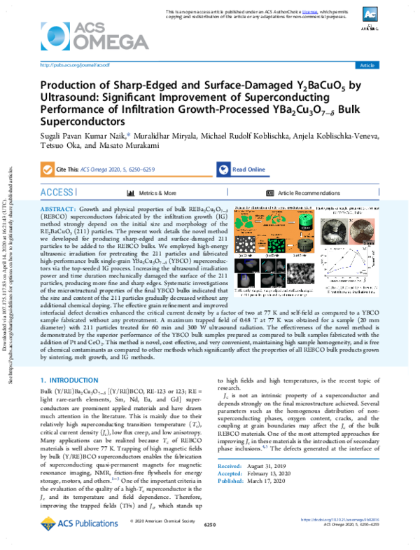 (PDF) Ultrasound-Enhanced YBa2Cu3O7−δ Superconductors