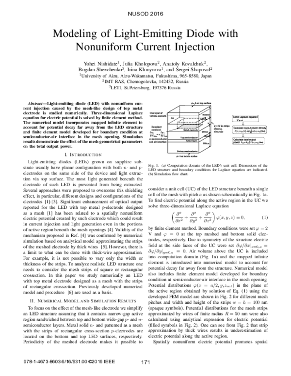 (PDF) Modeling of light-emitting diode with nonuniform current injection