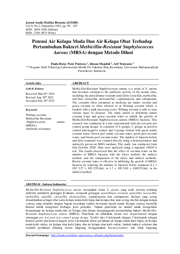 (PDF) Potensi Air Kelapa Muda Dan Air Kelapa Obat Terhadap Pertumbuhan ...