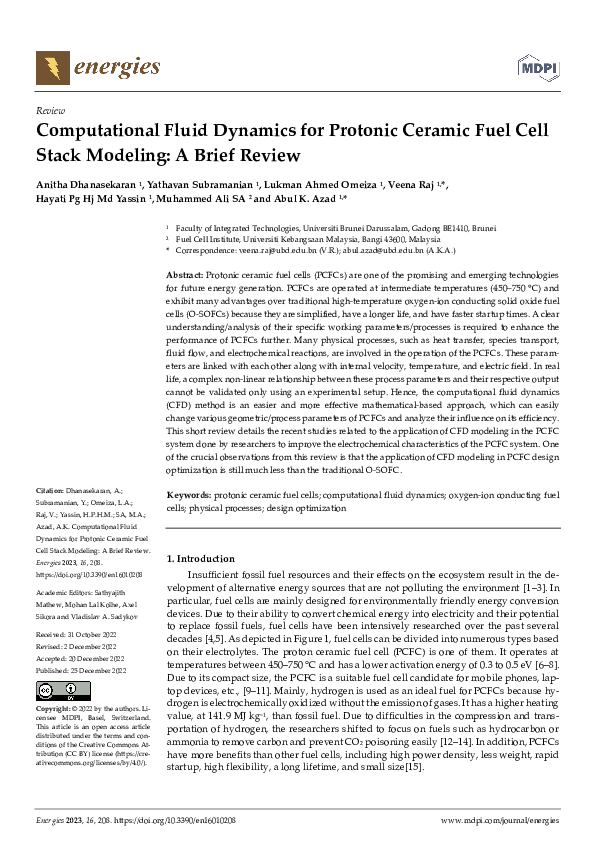 (PDF) Computational Fluid Dynamics for Protonic Ceramic Fuel Cell Stack ...