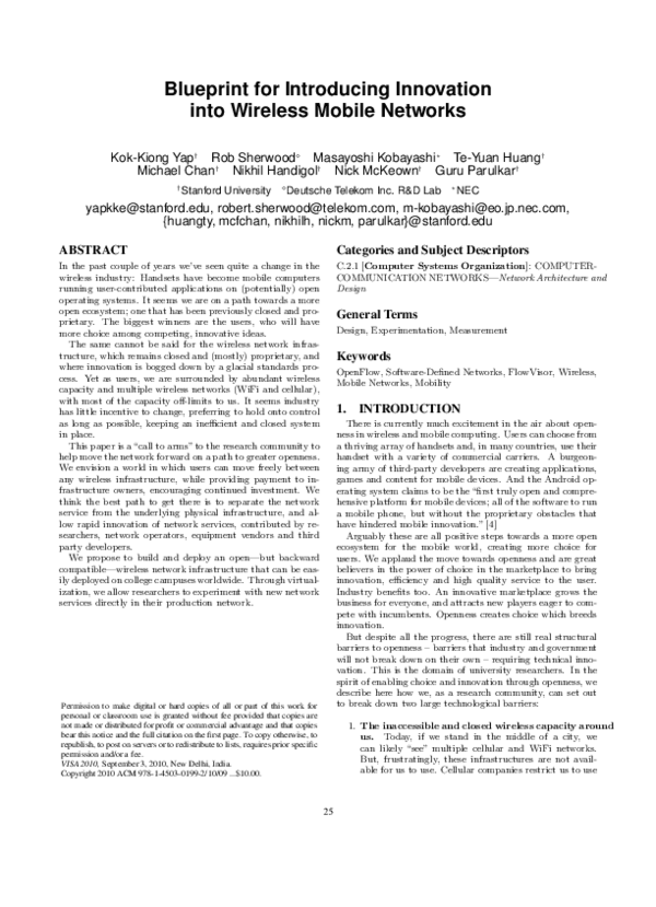 (PDF) Blueprint for introducing innovation into wireless mobile networks