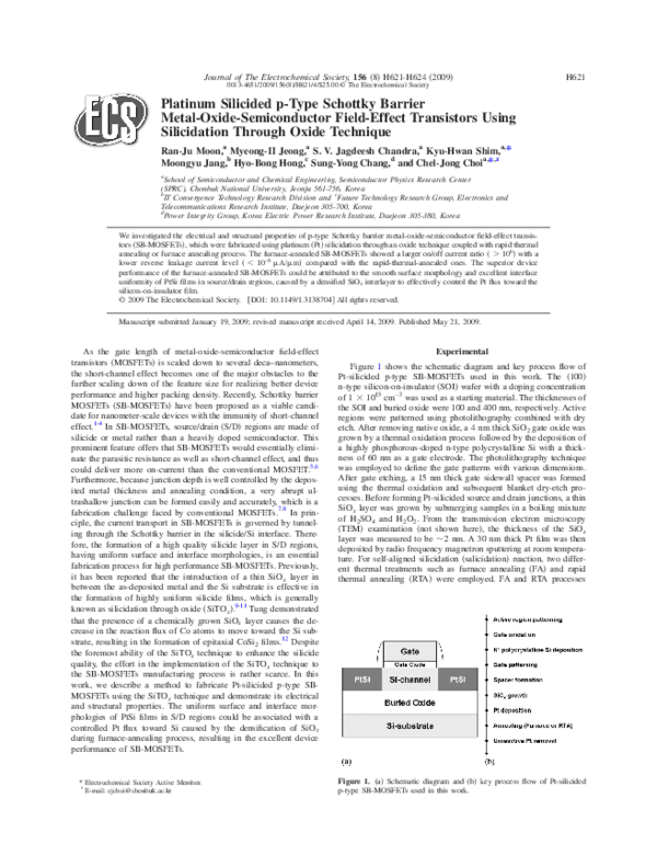 (PDF) Platinum silicided p-type Schottky barrier metal-oxide ...