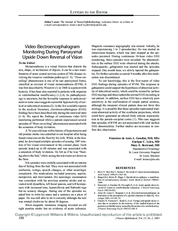 (PDF) Migraine-Like Visual Hallucinations in Occipital Lesions of ...