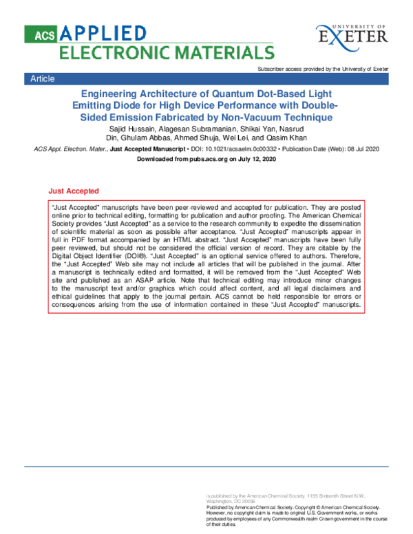 (PDF) Engineering Architecture of Quantum Dot-Based Light-Emitting Diode for High Device ...
