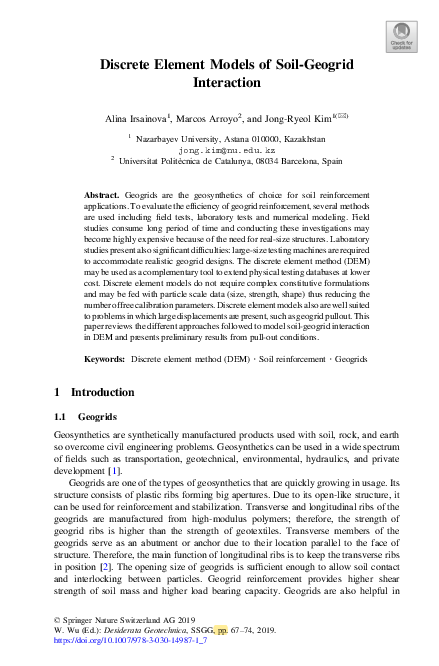 (PDF) Discrete Element Models of Soil-Geogrid Interaction