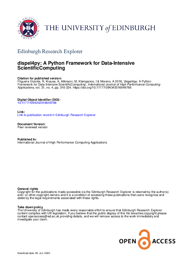 (PDF) dispel4py: A Python Framework for Data-Intensive Scientific Computing