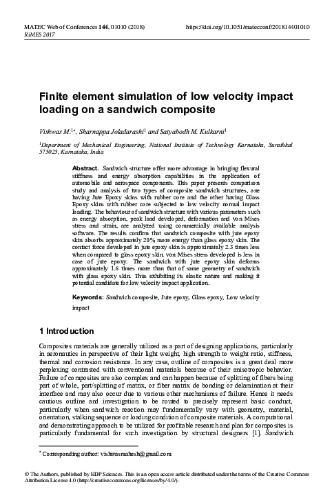 Pdf Finite Element Simulation Of Low Velocity Impact On Shape Memory Alloy Composite Plates