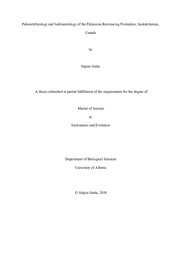 (PDF) Paleoichthyology and Sedimentology of the Paleocene Ravenscrag ...
