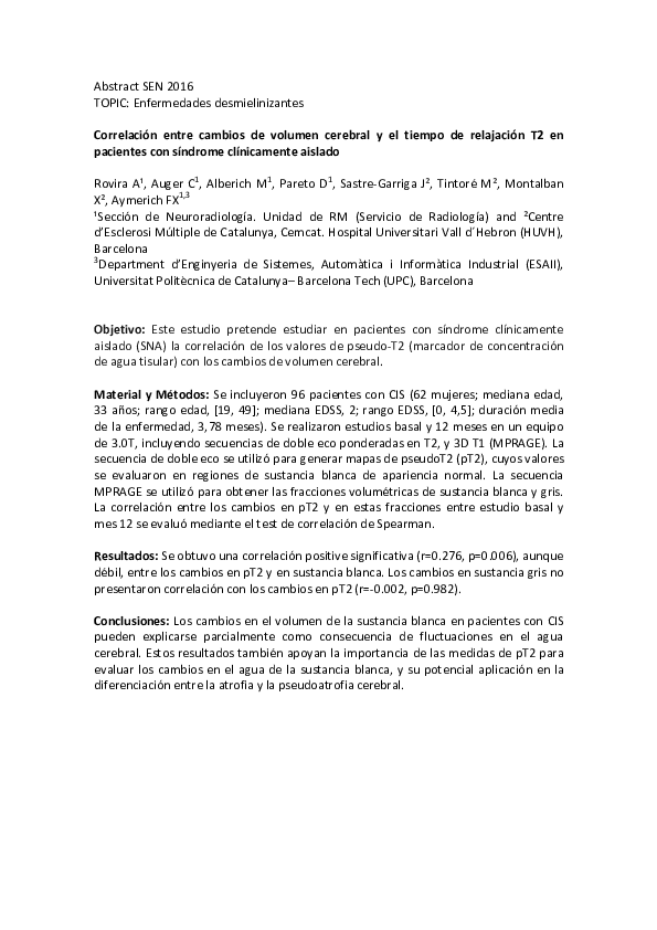 (PDF) Correlación entre cambios de volumen cerebral y el tiempo de ...