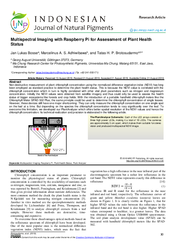 (PDF) Multispectral Imaging with Raspberry Pi for Assessment of Plant ...