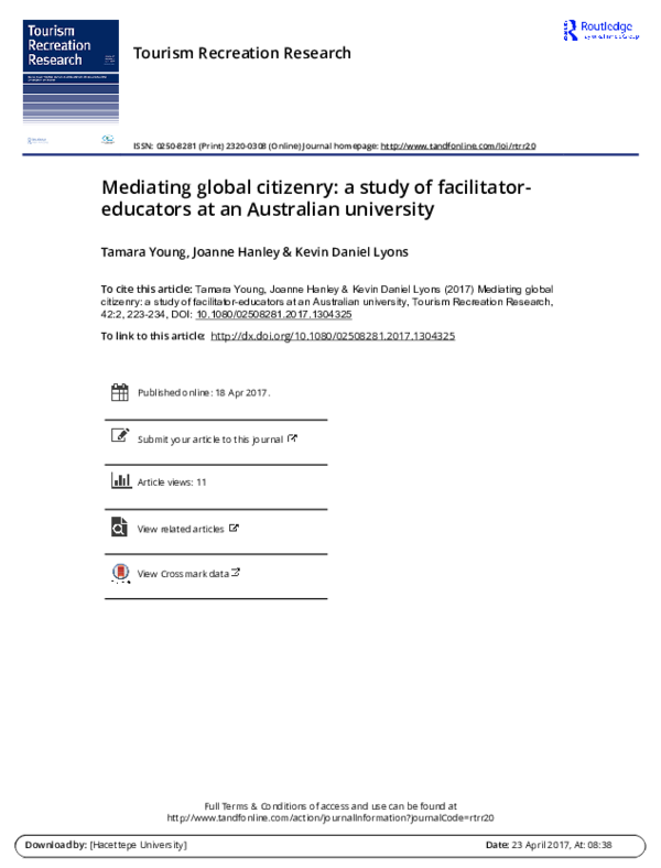(PDF) Mediating global citizenry: a study of facilitator-educators at an Australian university