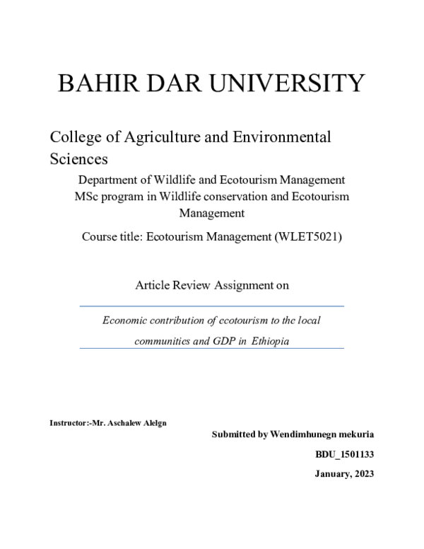 (DOC) BAHIR DAR UNIVERSITY | Wendimhunegn Mekuria - Academia.edu