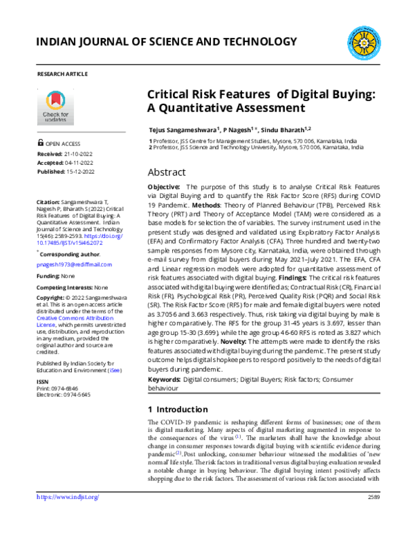 (PDF) Critical Risk Features of Digital Buying: A Quantitative Assessment
