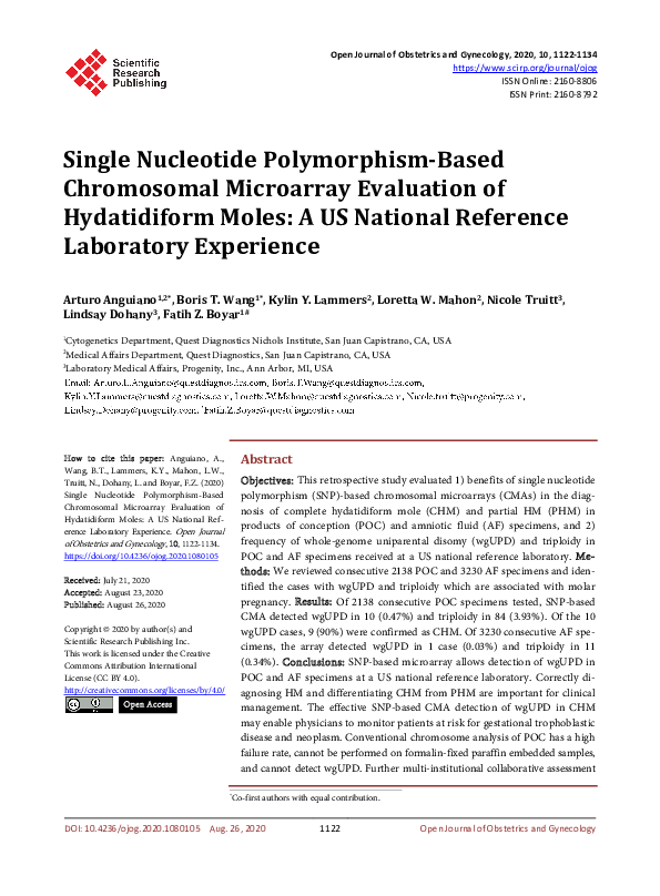 (PDF) Single Nucleotide Polymorphism-Based Chromosomal Microarray ...