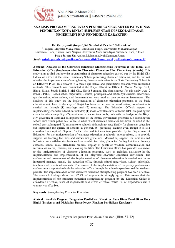 (PDF) Analisis Program Penguatan Pendidikan Karakter Pada Dinas Pendidikan Kota Binjai ...