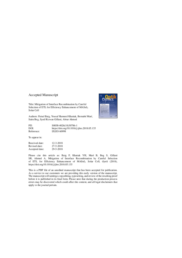 (PDF) Mitigation of interface recombination by careful selection of ETL ...