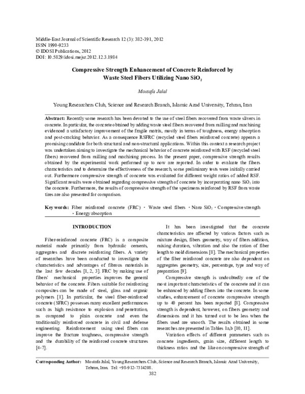 (PDF) Study of Properties of High Strength Concrete Reinforced with ...