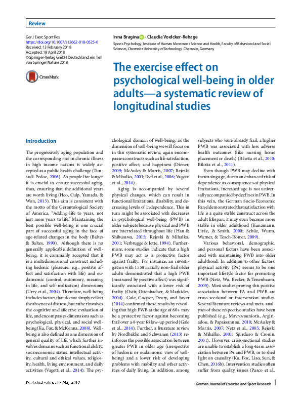 (PDF) The exercise effect on psychological well-being in older adults—a systematic review of ...