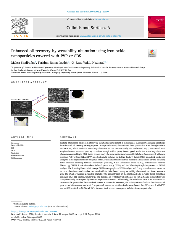 (PDF) Enhanced Oil Recovery by Wettability Alteration