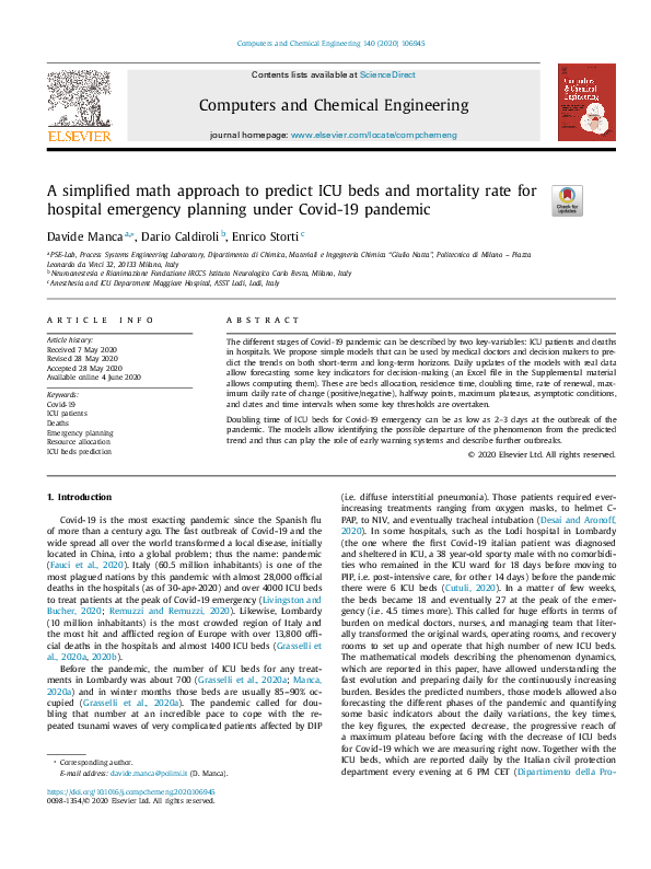 (PDF) A simplified math approach to predict ICU beds and mortality rate ...
