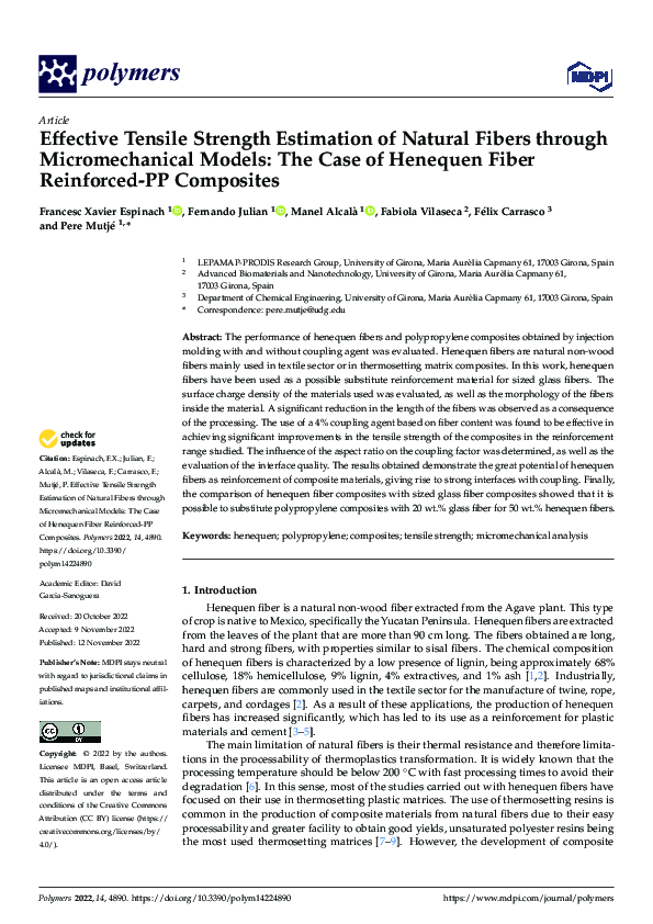 (PDF) Effective Tensile Strength Estimation of Natural Fibers through ...
