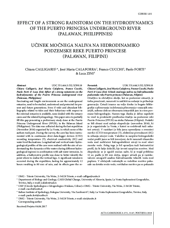 (PDF) Effect of s strong rainstorm on the hydrodynamics of the Puerto ...
