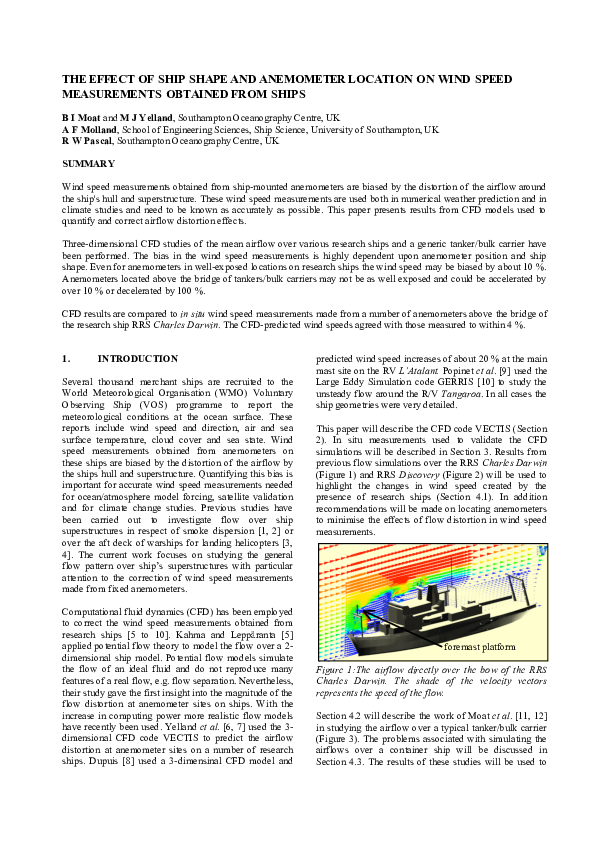 (PDF) The Effect of Ship Shape and Anemometer Location On Wind Speed ...